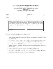 MATH HW Pdf THE CHINESE UNIVERSITY OF HONG KONG Department Of Mathematics MATH