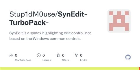 Github Stup1dm0usesynedit Turbopack Synedit Is A Syntax Highlighting Edit Control Not