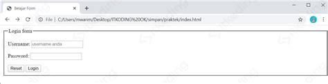 Cara Membuat Form Di Html Fungsi Tag Form Input