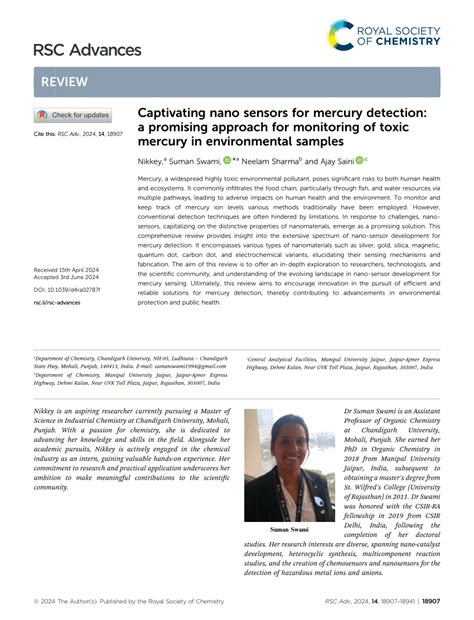 pdf captivating nano sensors for mercury detection a promising