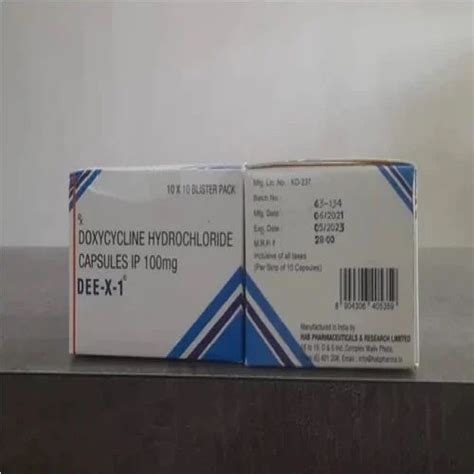 Dee X 1 Doxycycline Hydrochloride Cap 100mg Strength 50 Mg