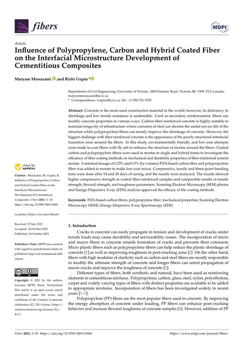 Pdf Influence Of Polypropylene Carbon And Hybrid Coated Fiber On The Interfacial