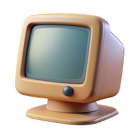 Fascinating Bohemian Photorealistic Isolated Cutout Of A Single Vintage Computer Monitor Hyper
