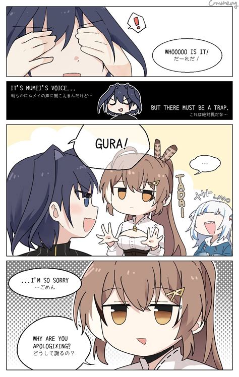 Gawr Gura Ouro Kronii And Nanashi Mumei Hololive And More Drawn By Gyaheung Danbooru