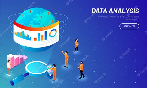 Premium Vector Global Data Analysis Concept Based Web Template