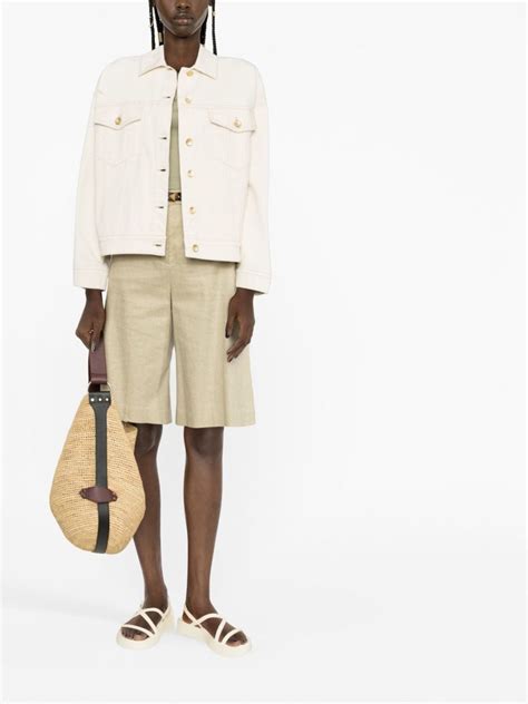 Brunello Cucinelli Button Fastening Denim Jacket Neutrals Farfetch Uk