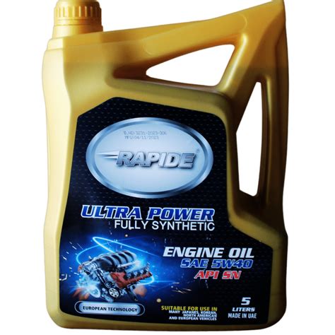 RAPIDE SYNTHETIC ENGINE OIL SAE 5W-40 API SN/CF (Fully Synthetic Motor ...