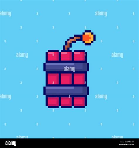 Pixel Art Dynamite Explosion Game Asset Design Stock Vector Image And Art