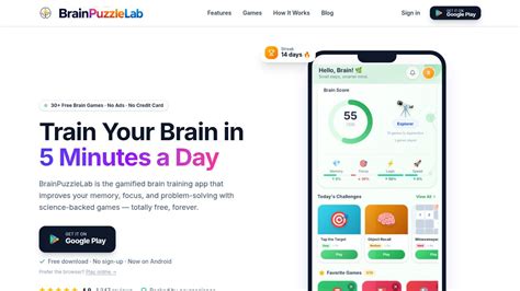 Brainpuzzlelab — Free Brain Training Games Sudoku Puzzles Iq
