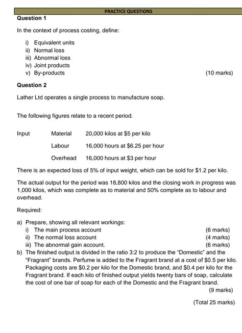 Solved PRACTICE QUESTIONSQuestion 1In The Context Of Process Chegg Com