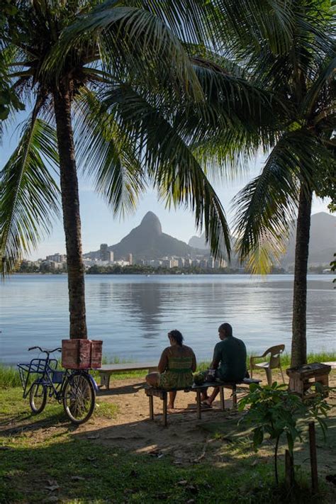 집 밖의 강가 경치 경치가 좋은 고요한 공원 나무 남아메리카 남자 도시 공원 도시 성격 도시 풍경 두 형제 산 뒷모습 레저 로드리고 데 프레이