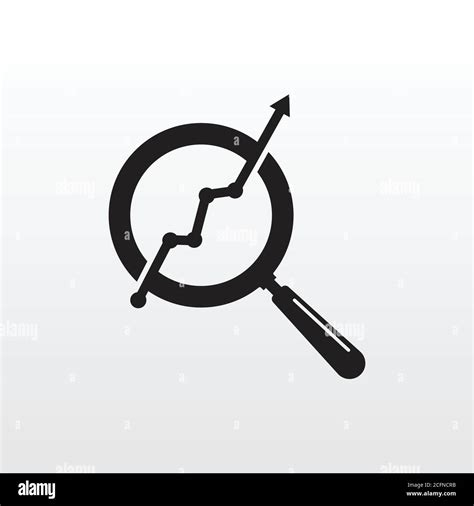 Data Analysis Marketing Graph Search Icon Financial Graph Black Isolated Search Icon Stock