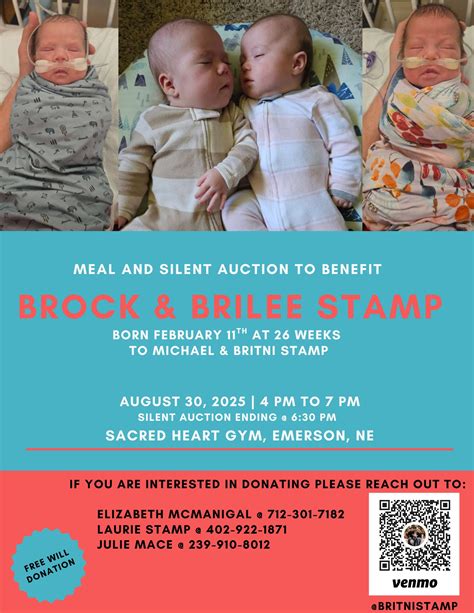 Meal And Silent Auction For Brock And Brilee Stamp