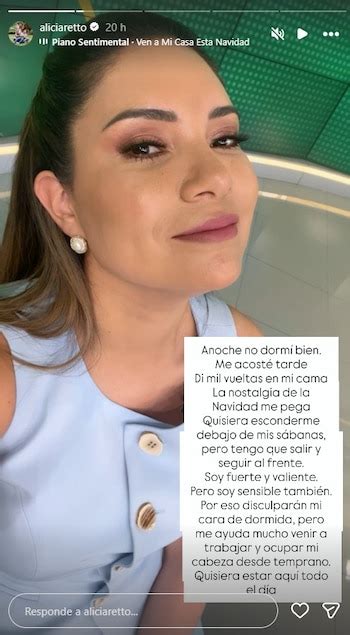 Alicia Retto Se Muestra Vulnerable Previo A Navidad “me Ayuda Venir A