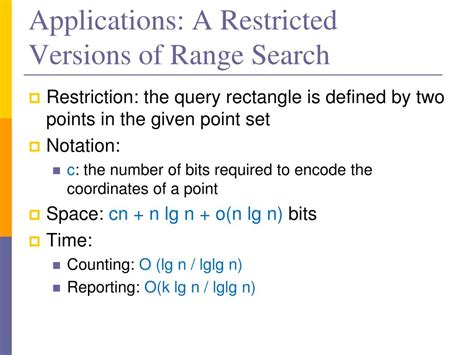 Ppt Succinct Orthogonal Range Search Structures On A Grid With
