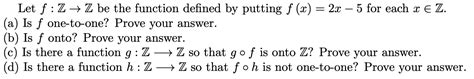 Solved Let F ZZ Be The Function Defined By Putting Chegg Com
