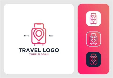 Premium Vector Travel With Suitcase And Pin Location Logo Design