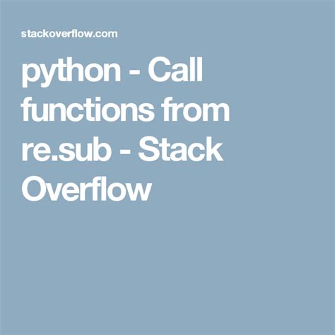Using Python Resub To Call Functions