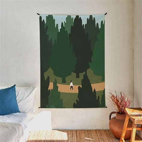 어번던스 숲길 일러스트 패브릭 포스터 가리개 커튼 위시버킷