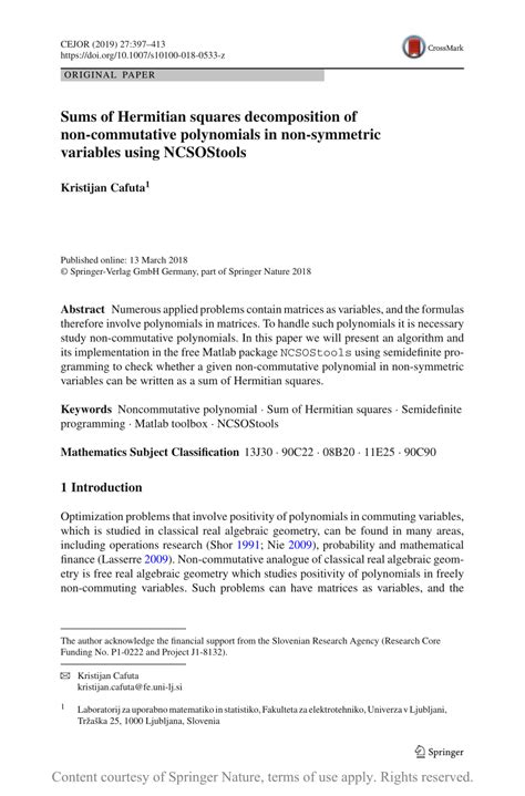 Sums Of Hermitian Squares Decomposition Of Non Commutative Polynomials In Non Symmetric