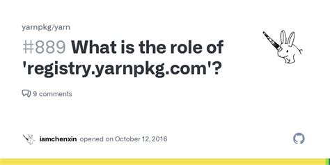 What Is The Role Of Registry Yarnpkg Issue Yarnpkg Yarn GitHub