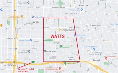 Watts California Map Watts Los Angeles Map • Scott Reinhard Maps