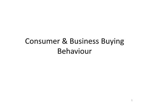 Consumer Behaviour Ppt