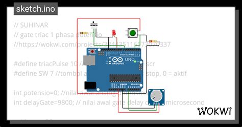 Gate Triac 1 Phasa Potensio Wokwi Esp32 Stm32 Arduino Simulator