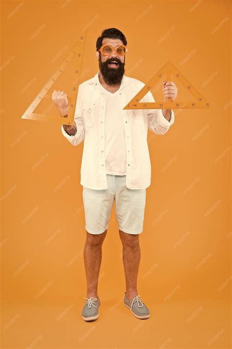Premium Photo Measuring Angles At Geometry Geometry Teacher Holding
