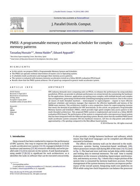 Pdf Pmss A Programmable Memory System And Scheduler For Complex Memory Patterns Dokumen Tips