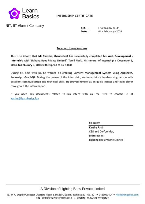 Tanishq Khandelwal On Linkedin Internship Job Opportunity Webdevelopmentinternship Carrer