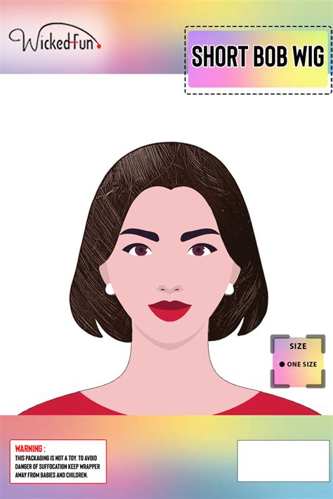 Wickedfun Unisex Brown Short Bob Cut Wig