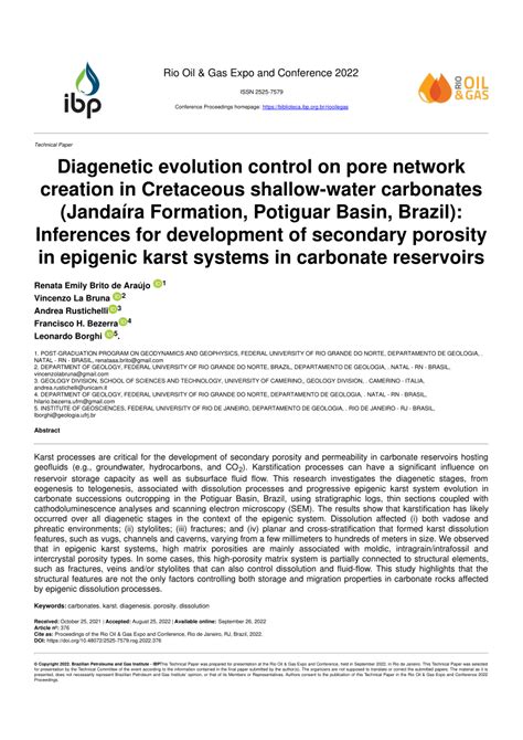 Pdf Diagenetic Evolution Control On Pore Network Creation In Cretaceous Shallow Water