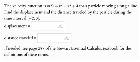 solved the velocity function is v t t2 4t 3 ﻿for a particle