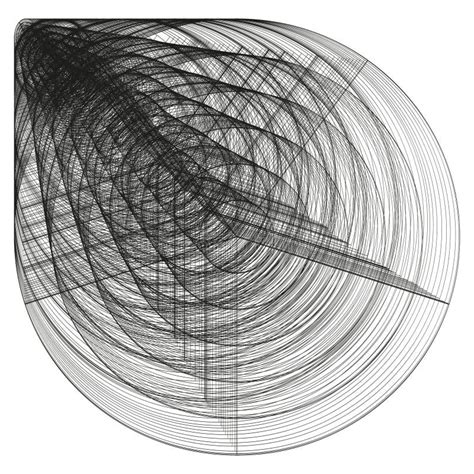 Abstract Spiral Lines Overlapping Black Circles Geometric Curved Pattern Vector Composition