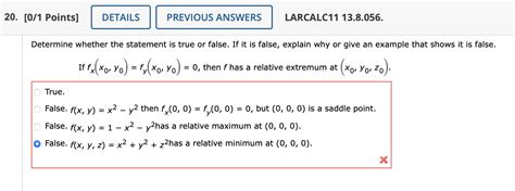 solved determine whether the statement is true or false if