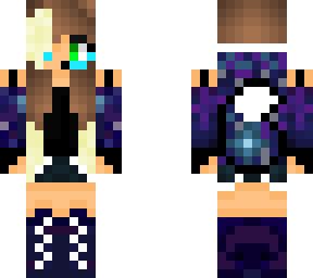 Galaxy Wolf Girl Minecraft Skins