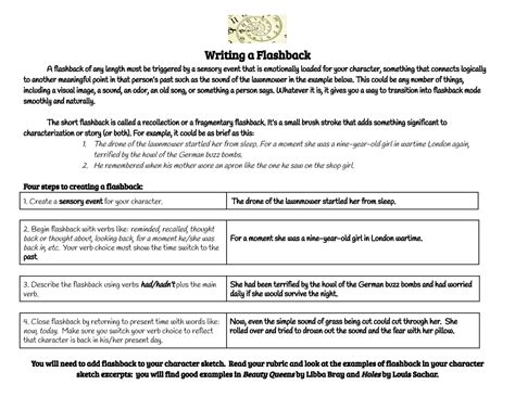 Writing A Flashback This Could Be Any Number Of Things Including A Visual Image A Sound An