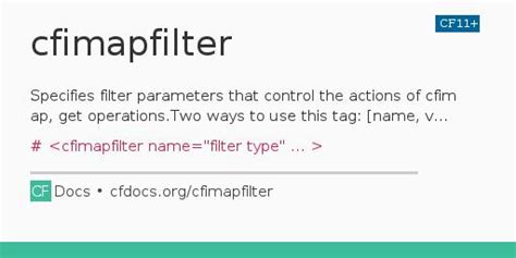 cfimapfilter code examples and cfml documentation