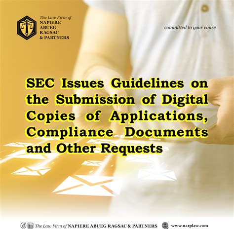 SEC Issues Guidelines On The Submission Of Digital Copies Of Applications Compliance Documents