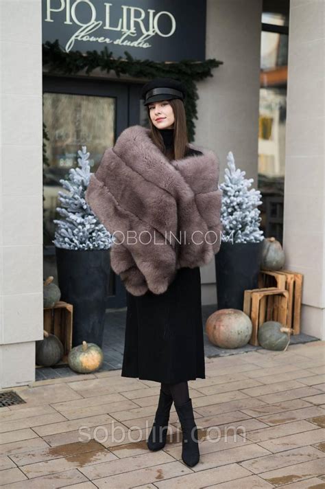 Палантин з хутра песця під соболь лаванда продаж ціна у Києві Хустки