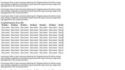 Scrollable Table
