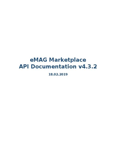 Emag Marketplace Api Documentation V431 Pdf Hypertext Transfer Protocol Application