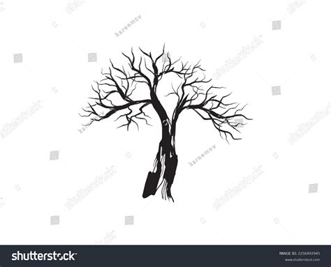 Dead Tree Vector Illustration Withered Tree Stock Vector Royalty Free