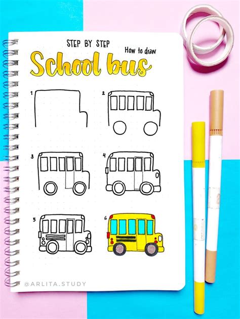 Step By Step Guide To Drawing A Babe Bus