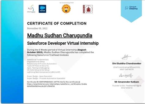 madhu sudhan on linkedin salesforcedeveloper apscheeduskillsinternship