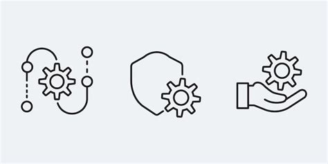 Premium Vector Set Setting Processing Workflow Process Icon Data