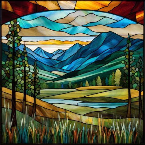 Colorful Stained Glass Landscape Free Download Ai Scribbles