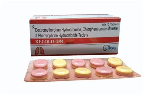 Kecold Dm Dextromethorphan Hydrobromide Chlorpheniramine Maleate Phenylephrine Tablets At ₹ 620