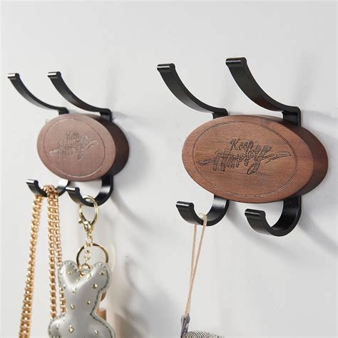 Bearxbee Wall Hook Wall Mounted Wood Coat Hook Wooden Wall